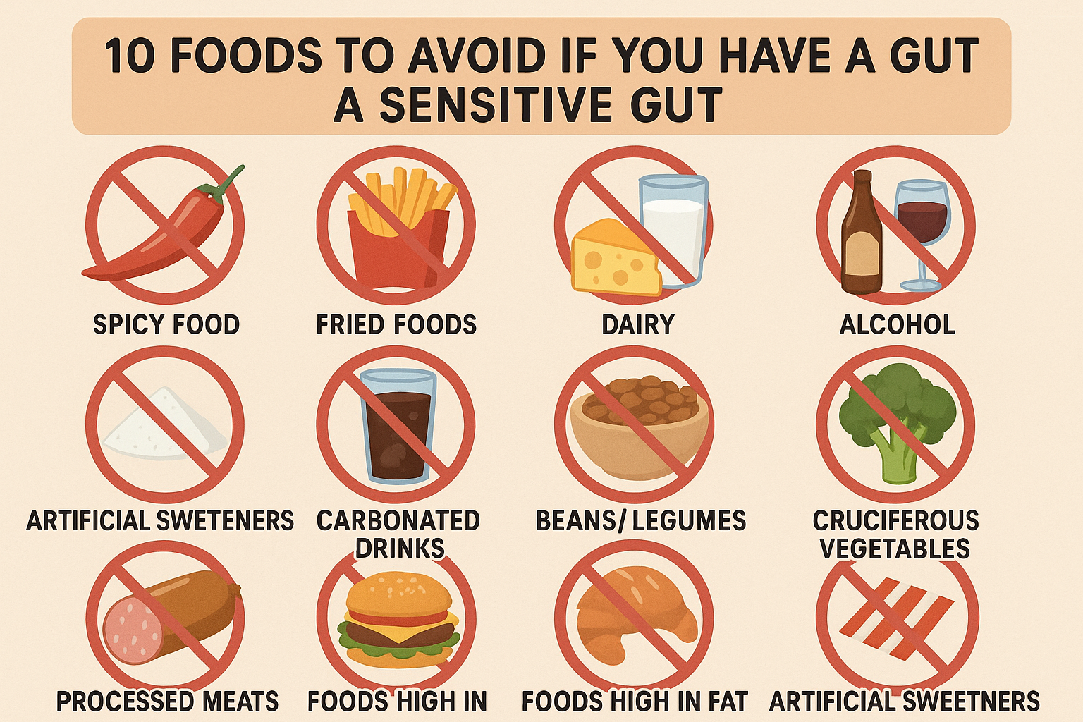 10 Foods to Avoid If You Have a Sensitive Gut